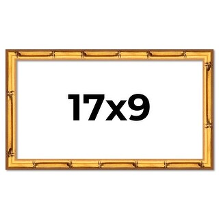 17x9 Frame Gold Bamboo Solid Wood Picture Frame | 1 Inch Moulding - Bed Bath & Beyond - 38033095